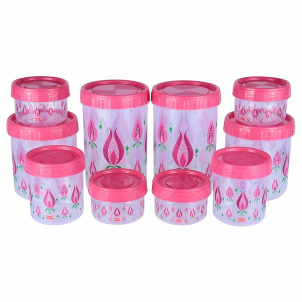 Polyset Twisty Pink Round Plastic Container Set (10 pcs) - JioMart