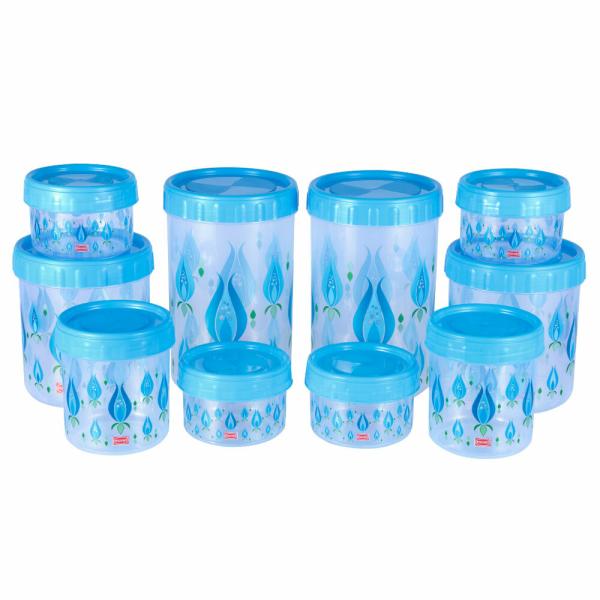 Polyset Twisty Blue Round Plastic Container (10 pcs) - JioMart