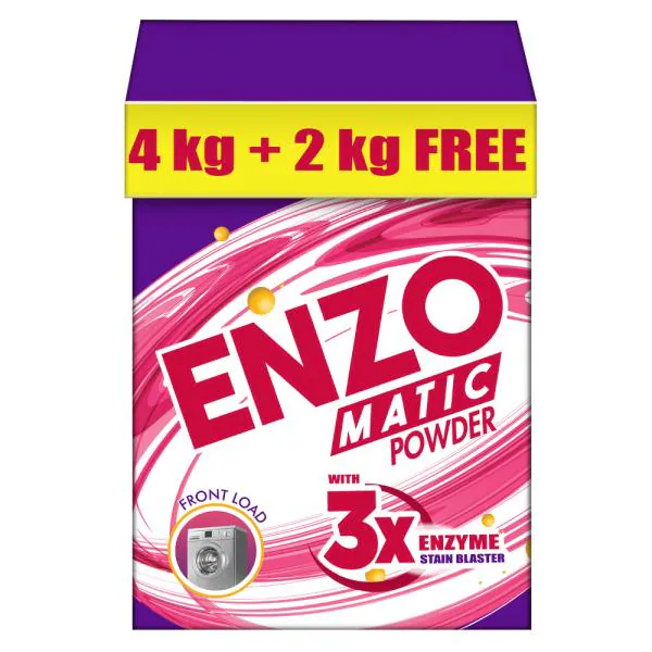 Enzo Matic Front Load Detergent Powder 4 kg (Get Extra 2 kg Free) - JioMart