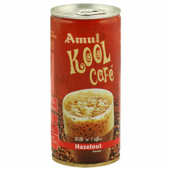 Amul Kool Cafe Hazelnut Flavoured Milk 200 ml (Can) - JioMart