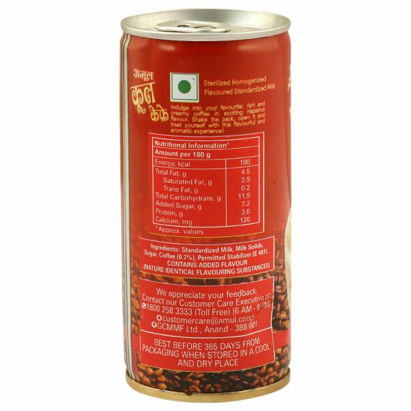 Amul Kool Cafe Hazelnut Flavoured Milk 200 ml (Can) - JioMart