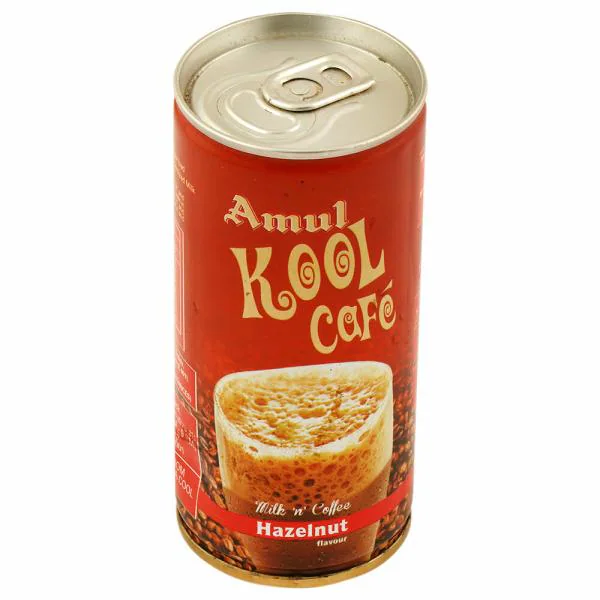 Amul Kool Cafe Hazelnut Flavoured Milk 200 ml (Can) - JioMart