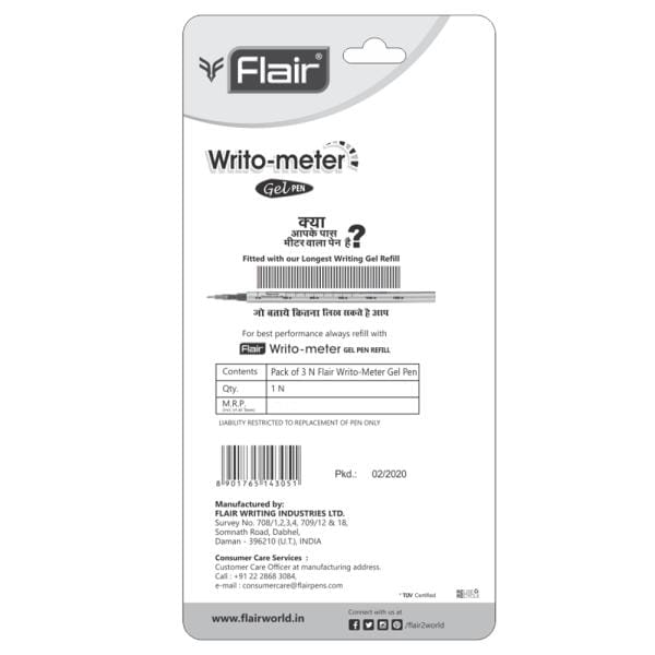 Flair Writometer Gel Pen (Pack of 3) - JioMart