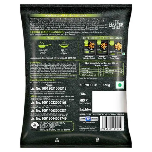 ITC Master Chef Cheesy Corn Triangles 320 g - JioMart