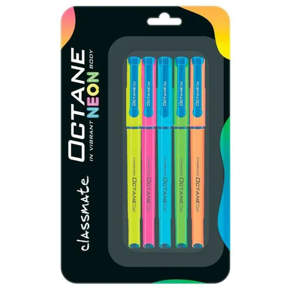 Classmate Octane Neon Blue Gel Pen (Pack of 5) - JioMart