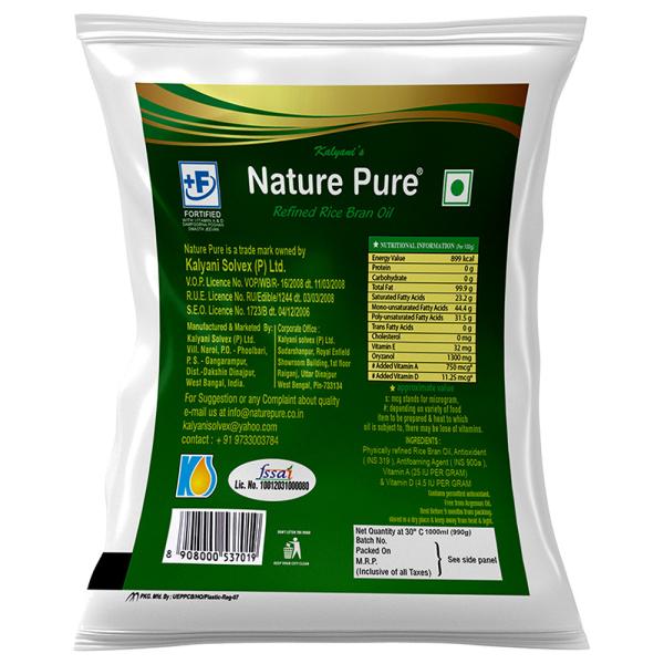 Nature Pure Refined Rice Bran Oil 1 L - JioMart