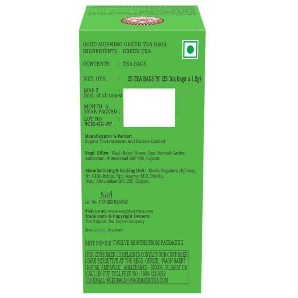 Wagh Bakri Natural Green Tea Bags 25 Pcs - JioMart