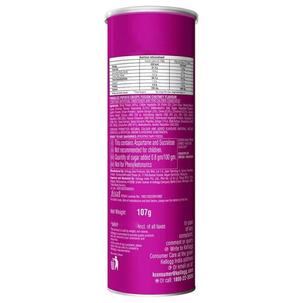 Pringles Fusion Chutney Flavoured Potato Crisps 107 g - JioMart