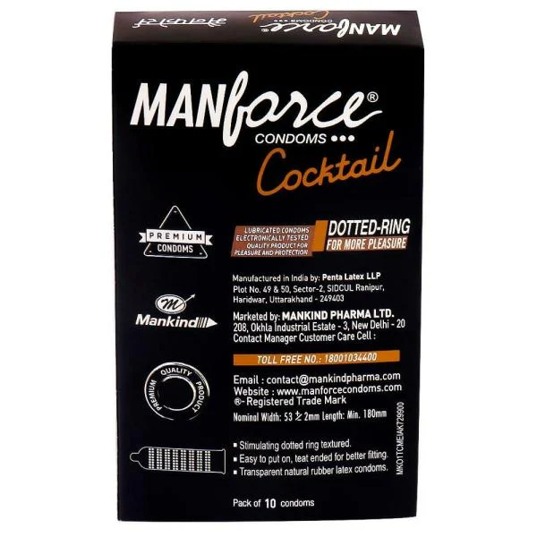 Manforce Cocktail Chocolate & Hazelnut Flavoured Condoms 10 pcs - JioMart
