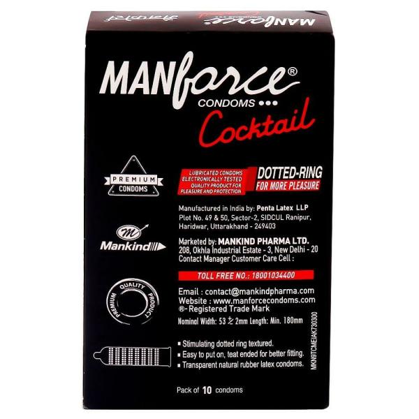 Manforce Cocktail Strawberry & Vanilla Flavoured Condoms 10 pcs - JioMart