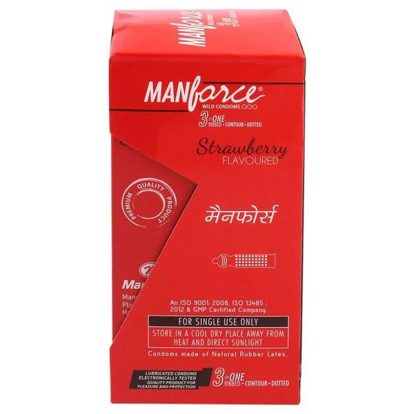Manforce Strawberry Flavoured Condoms 20 pcs - JioMart