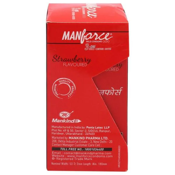 Manforce Strawberry Flavoured Condoms 20 pcs - JioMart