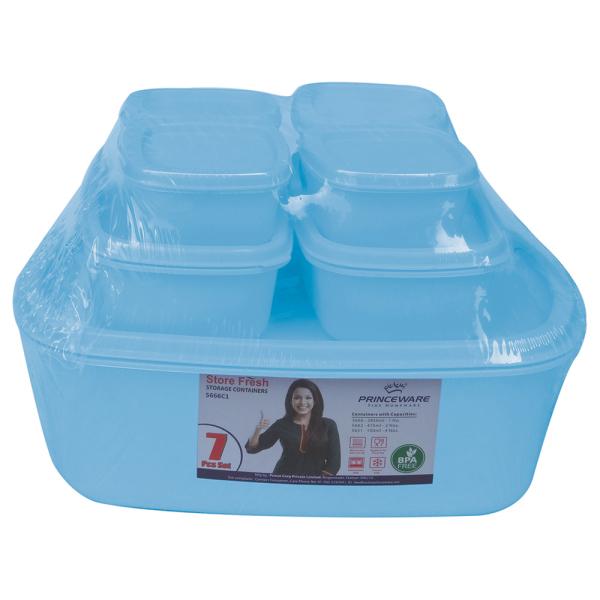 Princeware Assorted Rectangular Plastic Container Set 4.2 L (7 pcs ...
