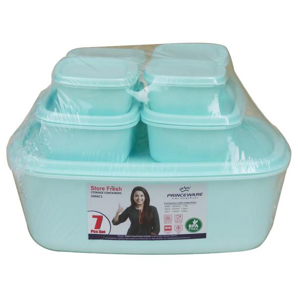 Princeware Assorted Rectangular Plastic Container Set 4.2 L (7 pcs ...