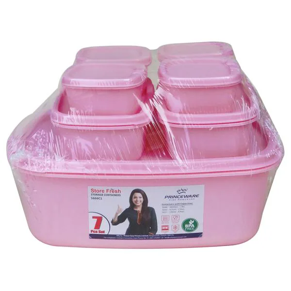 Princeware Assorted Rectangular Plastic Container Set 4.2 L (7 pcs ...