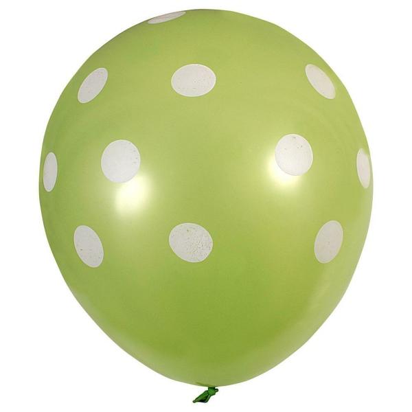 Party Kingdom Green & White Polka Dot Balloon (Pack of 20) - JioMart