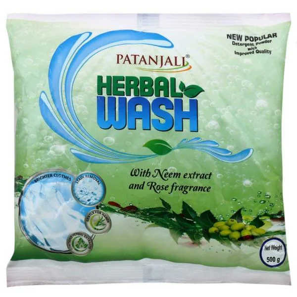 Patanjali Herbal Wash Neem & Rose Detergent Powder 500 g - JioMart