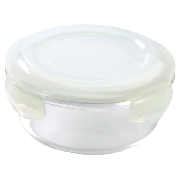 Borosil Round Glass Microwavable Lunch Box 400 ml (Set of 3) with Bag ...