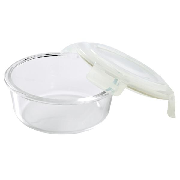 Borosil Round Glass Microwavable Lunch Box 400 ml (Set of 3) with Bag ...