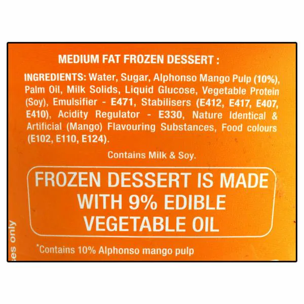 Kwality Wall's So Alphonso Mango Ice Cream 700 ml (Tub) - JioMart