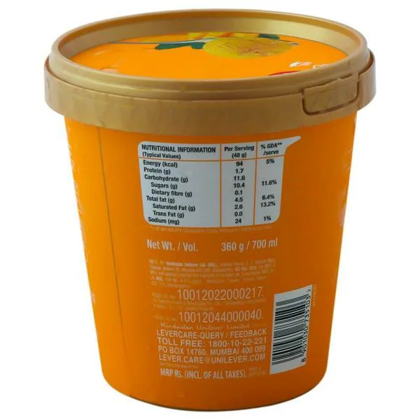 Kwality Wall's So Alphonso Mango Ice Cream 700 ml (Tub) - JioMart