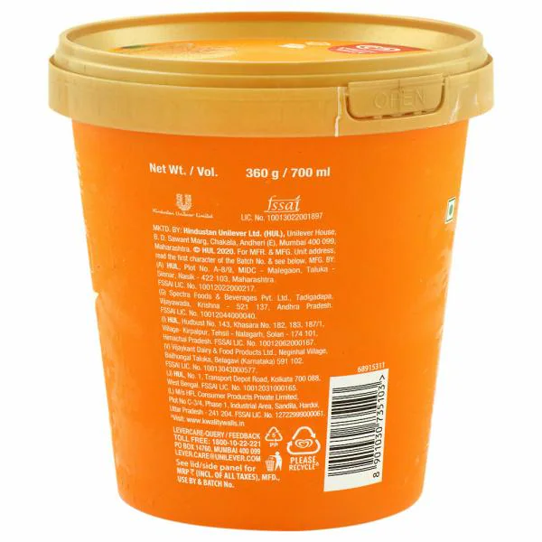 Kwality Wall's So Alphonso Mango Ice Cream 700 ml (Tub) - JioMart