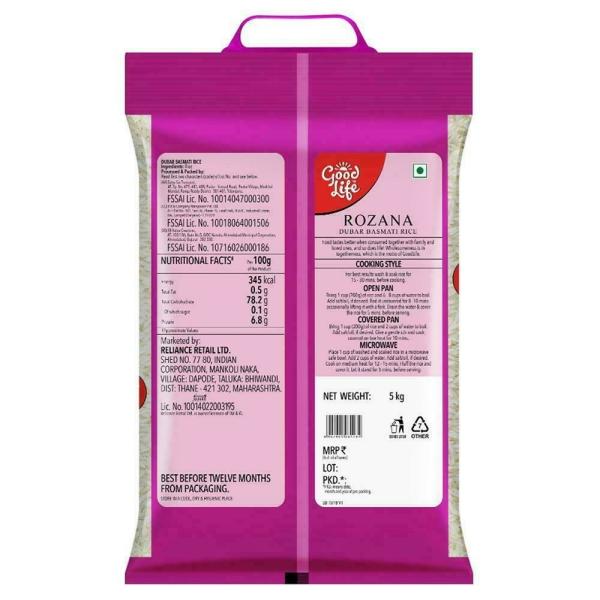 Good Life Rozana Dubar Basmati Rice 5 kg - JioMart