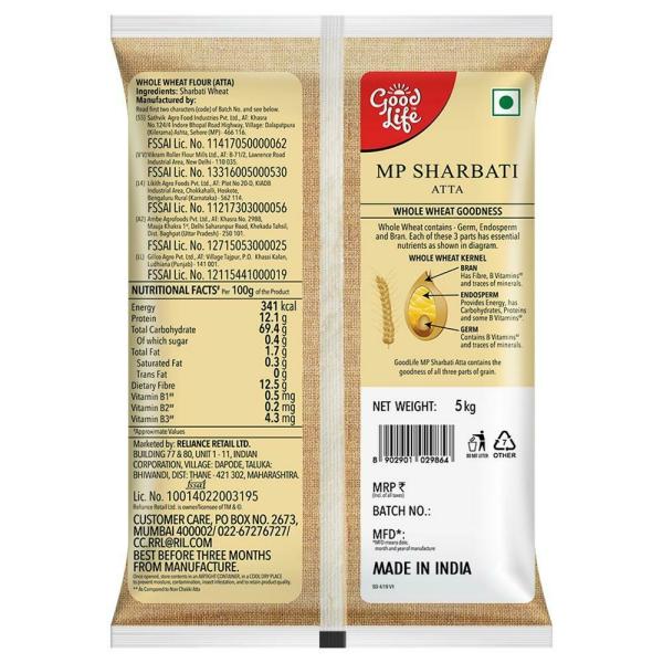 Good Life MP Sharbatti Atta 5 kg - JioMart