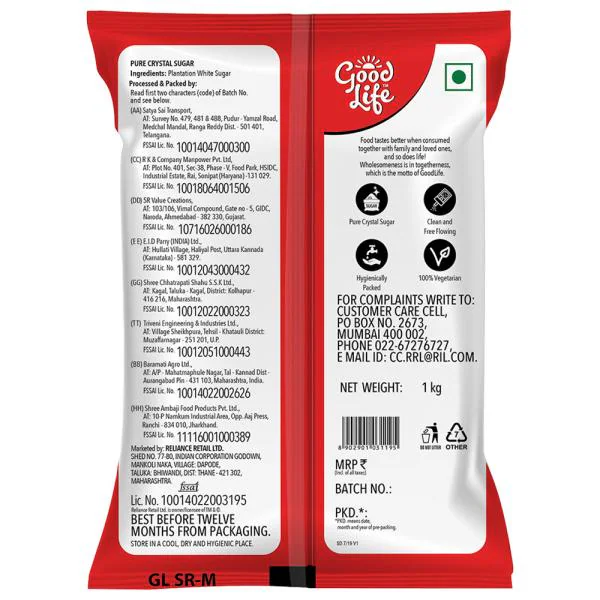 Good Life Sugar (M) 1 kg - JioMart