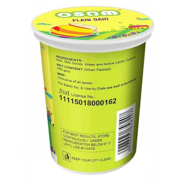 Osam Plain Dahi 400 g (Cup) - JioMart