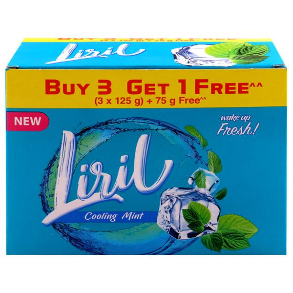 Liril Cooling Mint Soap (Buy 3 x 125 g Get 1 x 75 g Free) - JioMart