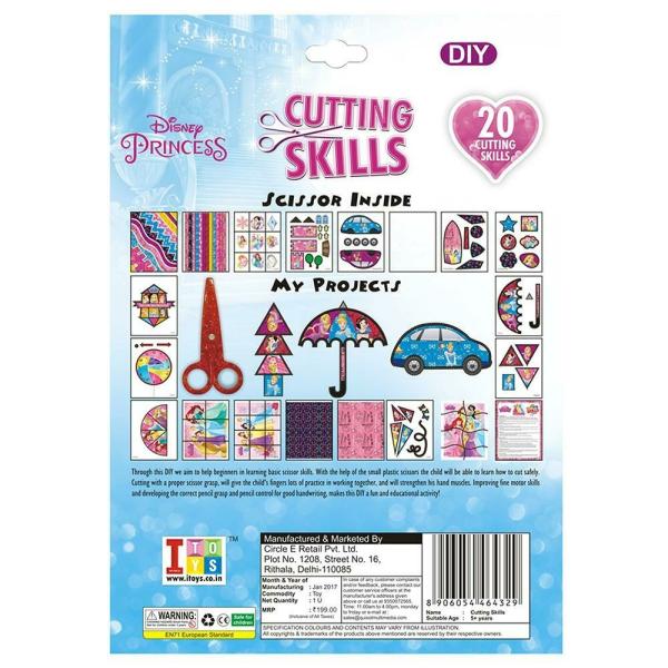 Itoys Disney Princess Cutting Skills DIY Craft With Scissors (3+ yrs ...