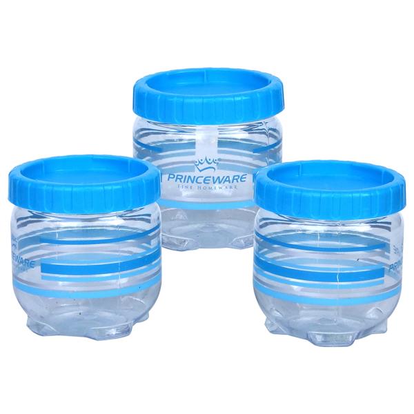 Princeware Stack N Lock Assorted Colour Plastic Jar Set 750 ml (3 pcs ...