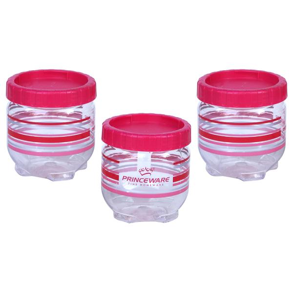 Princeware Stack N Lock Assorted Colour Plastic Jar Set 750 ml (3 pcs ...