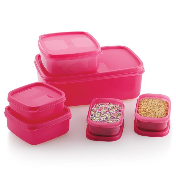 Mastercook Pink Plastic Container Set (6 pcs) - JioMart
