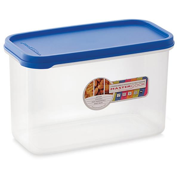 Mastercook Transparent Rectagular Plastic Container with Assorted Lid 1 ...