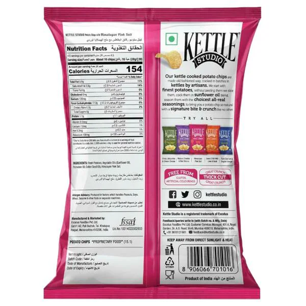 Kettle Studio Original Kettle Cooked Himalayan Pink Salt Gourmet Potato ...