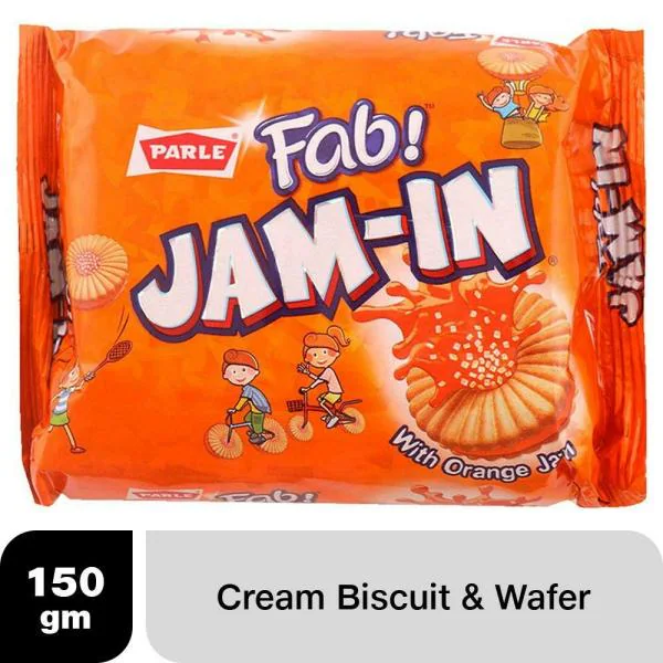 Parle Fab Jam In Orange Cream Biscuits 150 g - JioMart