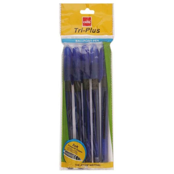 Bic Cello Tri-Plus Blue Ball Pen (Pack of 5) - JioMart