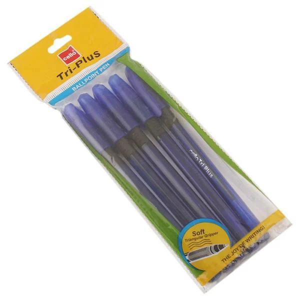 Bic Cello Tri-Plus Blue Ball Pen (Pack of 5) - JioMart