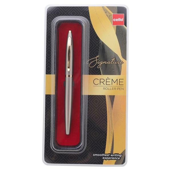 Bic Cello Signature Creme Ivory Black Roller Pen - JioMart