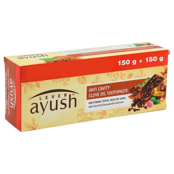 Lever Ayush Anti Cavity Clove Oil Toothpaste 150 g (Pack of 2) - JioMart