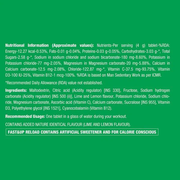 Fast&Up Reload Fizzy Lemon Blast Flavour 20 Tablets - JioMart