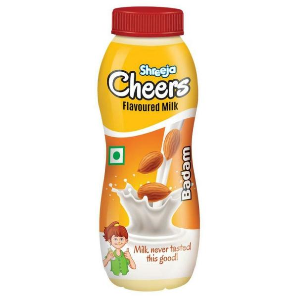 Shreeja Cheers Badam Flavoured Milk 200 ml (Bottle) - JioMart