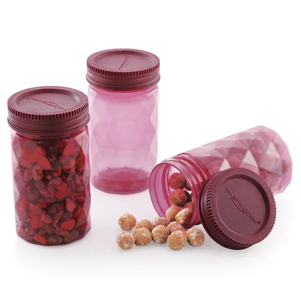 Mastercook Pink Round Plastic Jar 500 ml (Set of 3) - JioMart