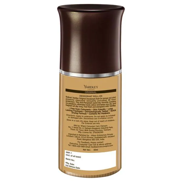 Yardley London Original Deodorant Anti-Perspirant Roll-On 50 ml - JioMart