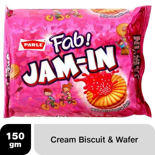Parle Fab Jam In Strawberry Cream Biscuits 150 g - JioMart