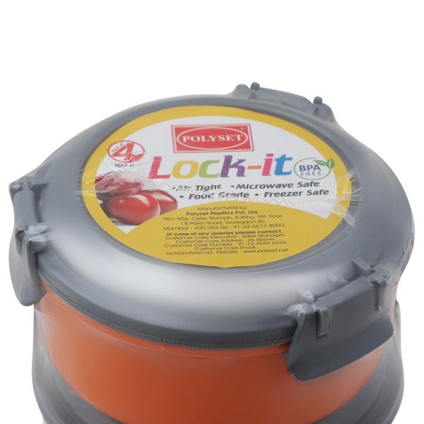 Polyset Lock It Assorted Round Plastic Container 300 ml (Set of 4) - JioMart