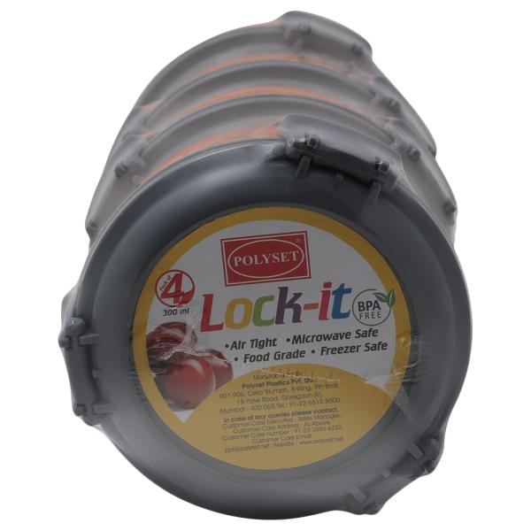 Polyset Lock It Assorted Round Plastic Container 300 ml (Set of 4) - JioMart
