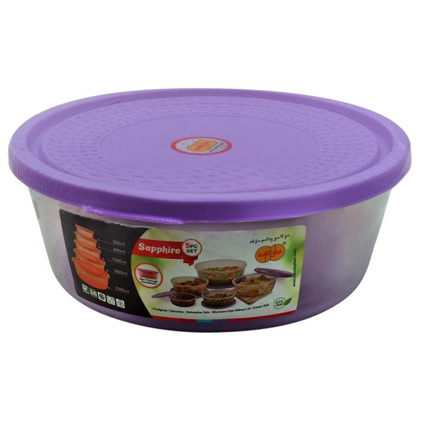 Nakoda Sapphire Purple Round Plastic Container (5 pcs) - JioMart
